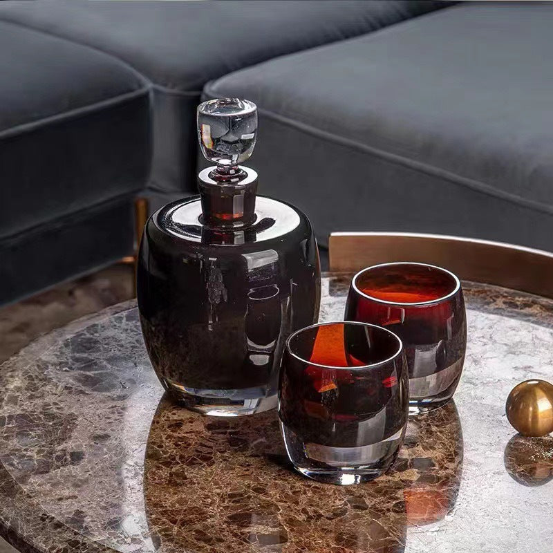 ULTRA PREMIUM BROWN DECANTER SET - SET OF 3